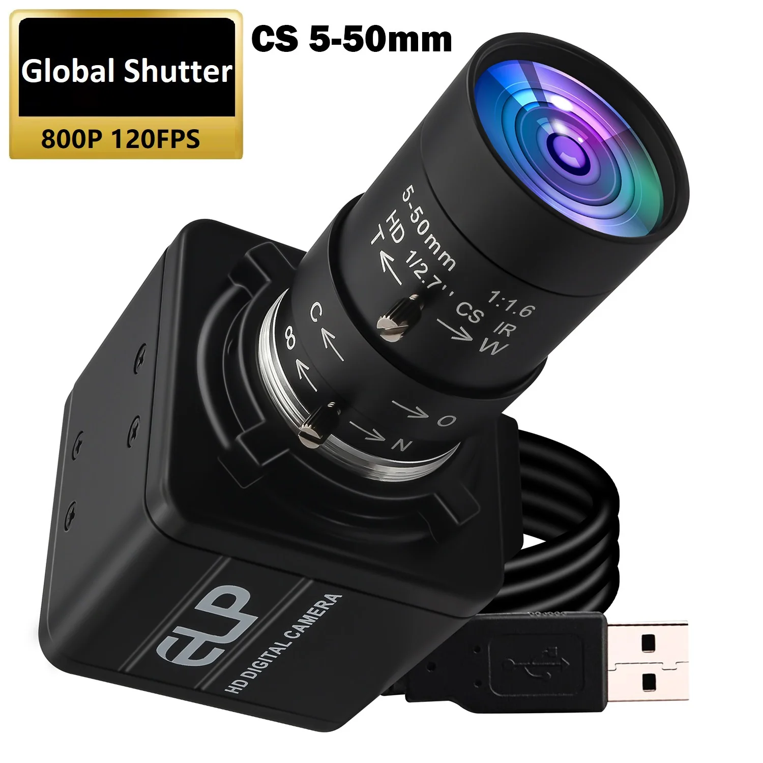 ELP 10X Zoom HD Global Shutter Monochrom USB webcam 800P 120fps 480P ...