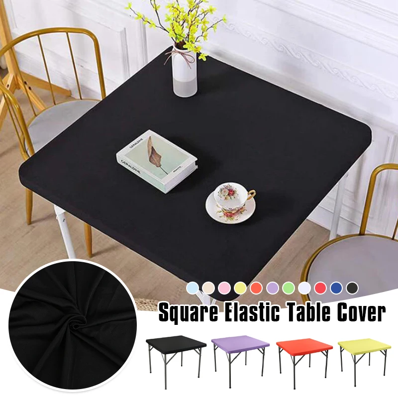 Stretch-Fitted-Table-Cover-Square-Washable-Solid-Color-Wedding-Banquet ...