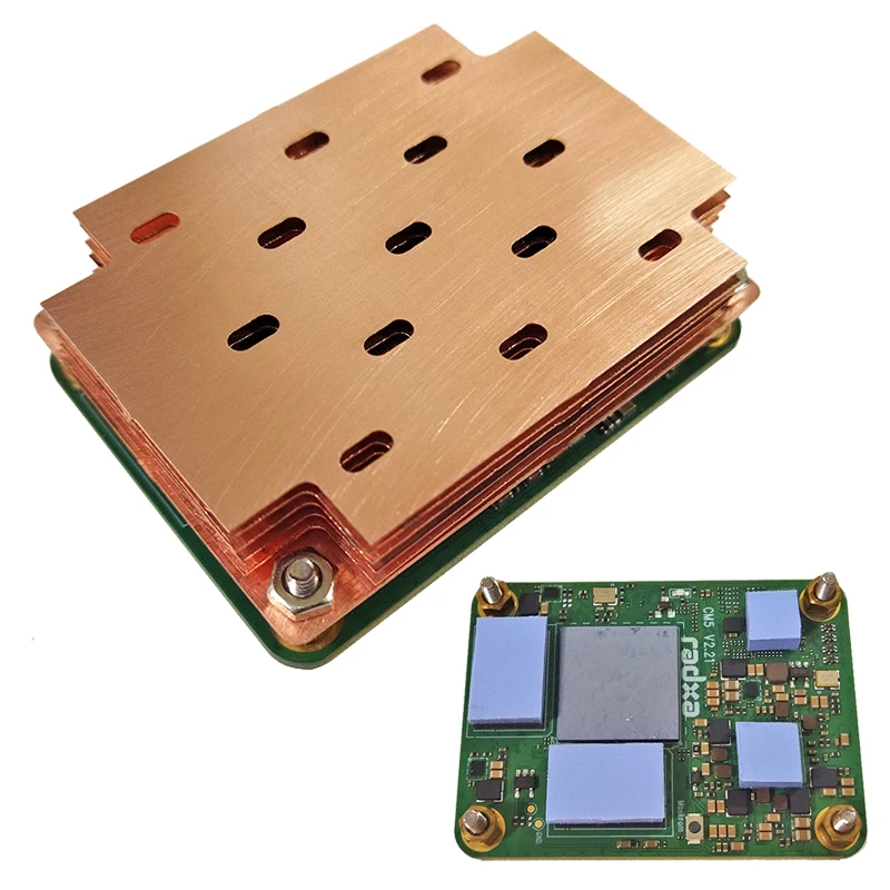 Radxa CM5 Copper Heatsink Protective Case Passive Cooling Fanless ...