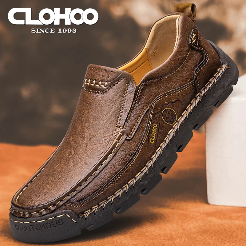 CLOHOO-Handmade-Shoes-Breathable-Casual-Leather-Loafers-Classic-Hand ...