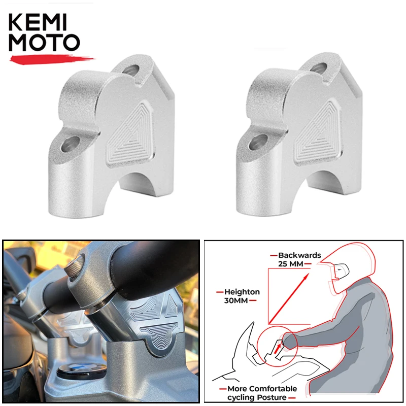 Handlebar Mount Risers Clamp For BMW R1200GS R1250GS LC Adventure Riser ...