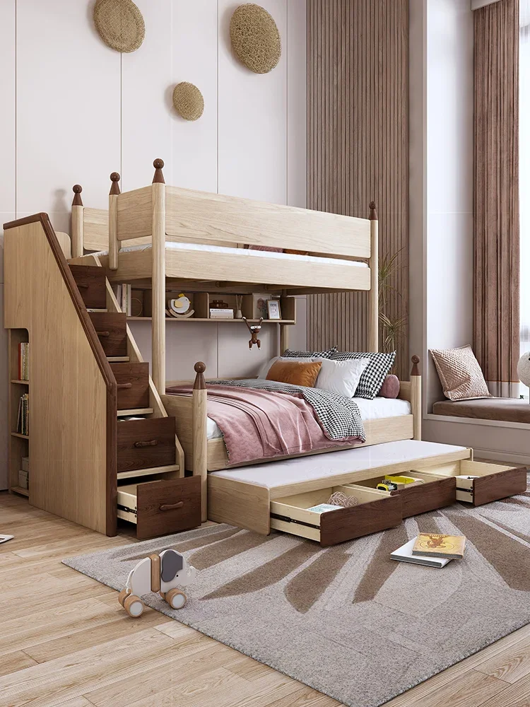 Double-decker-bed-with-upper-and-lower-bunks-upper-and-lower-beds-high ...