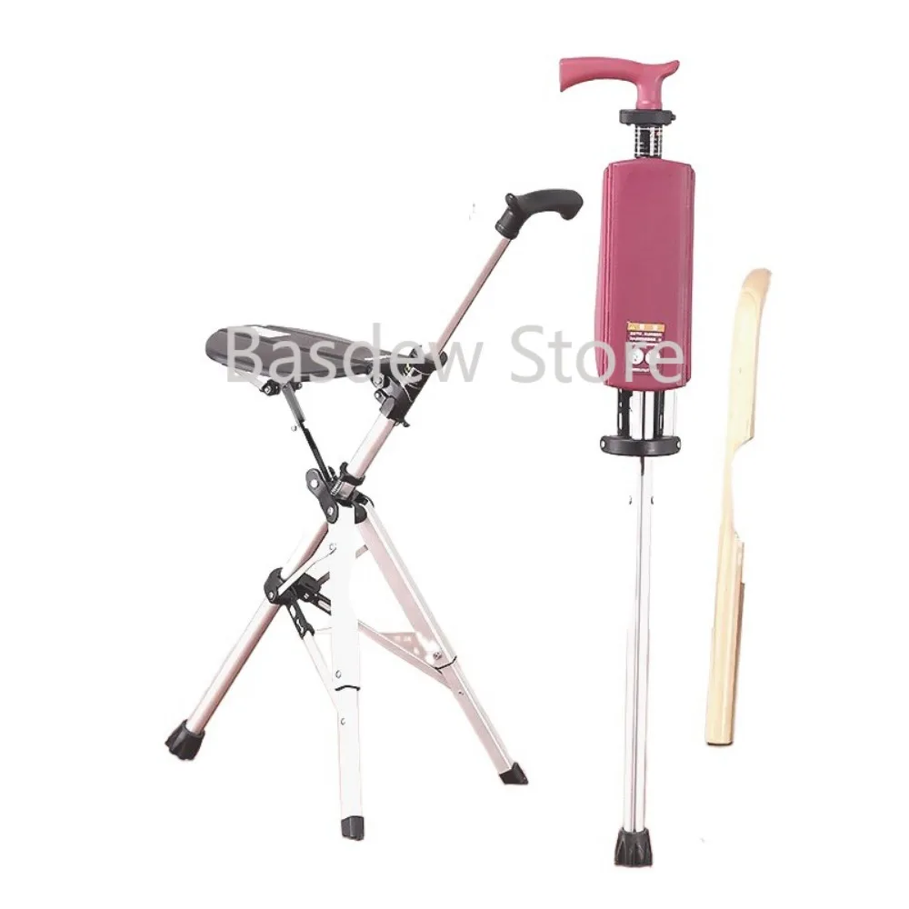 Anti-Slip-Crutch-Chair-Dual-Use-Walking-Stick-Folding-Seat-with-Stool ...