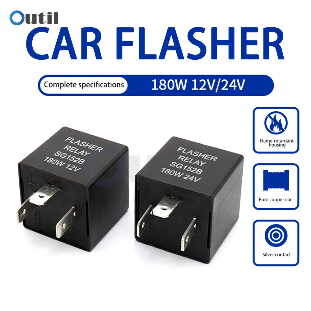 Car Flasher Relay Turn Signal 12V 24V Car Motorcycle Steering Relay 3 ...