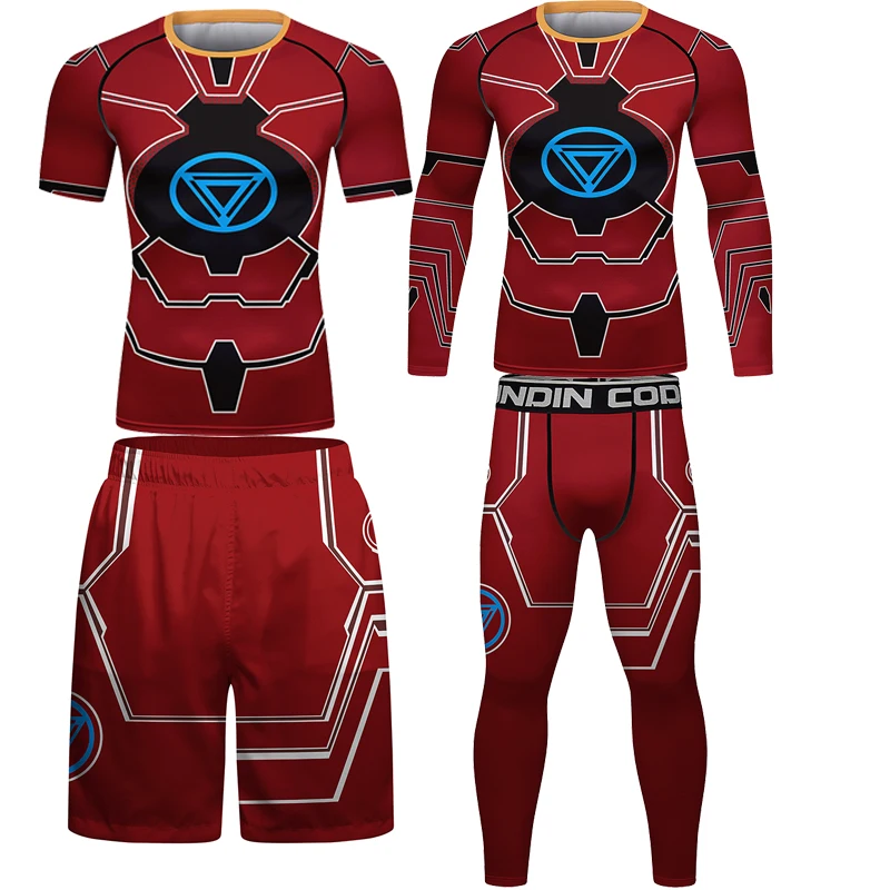 New-MMA-Men-Tracksuit-Sports-Suit-Fitness-Compression-T-shirt-Clothing ...
