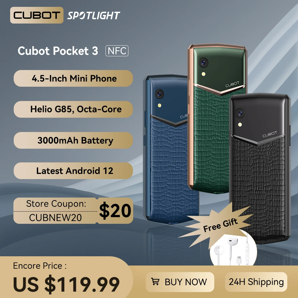 Cubot Pocket 3, Mini Smartphone de 4,5 polegadas, Helio G85, Octa Core ...