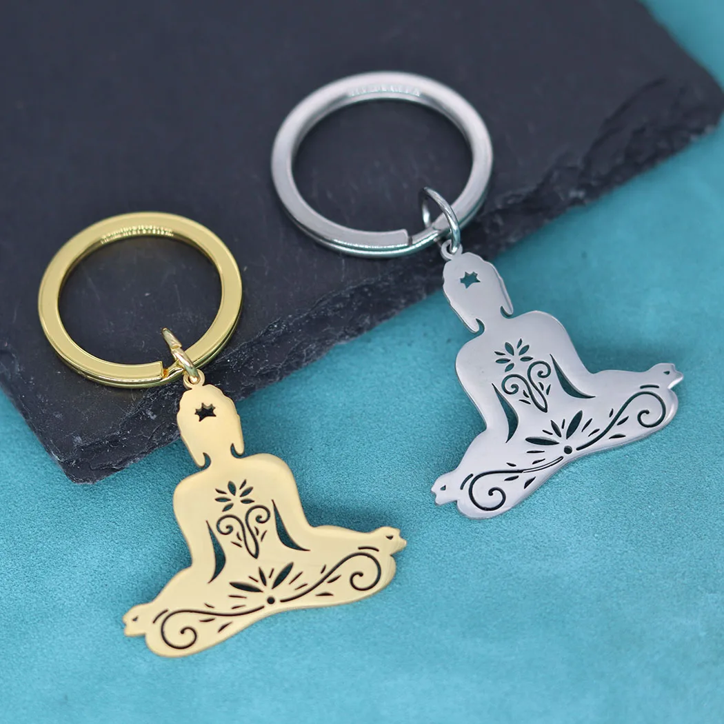Nedar-Buddhist-Yoga-Pendant-Keyring-For-Women-Stainless-Steel-Jewelry ...