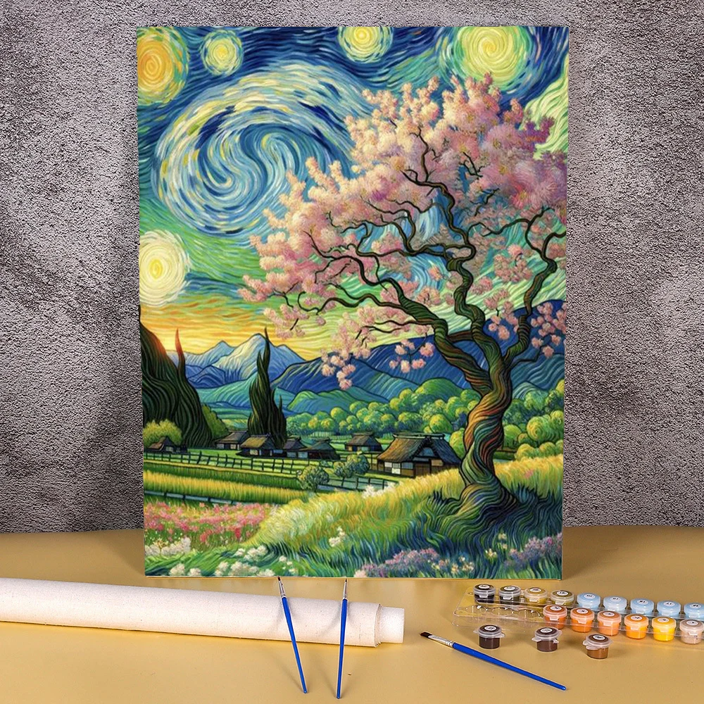 Paint-By-Number-Abstract-Landscape-Painting-Drawing-On-Canvas-DIY ...