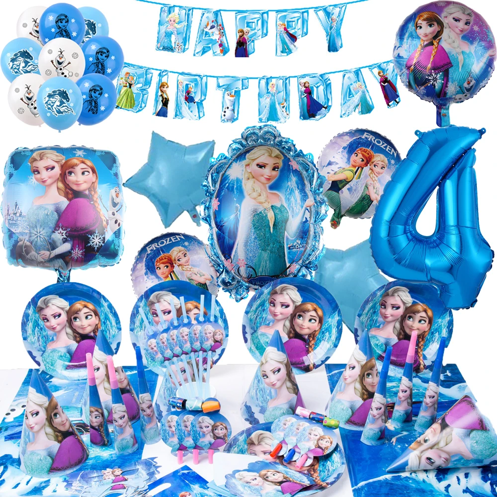 Disney-Frozen-Theme-Party-Balloon-Elsa-Princess-Disposable-Tableware ...