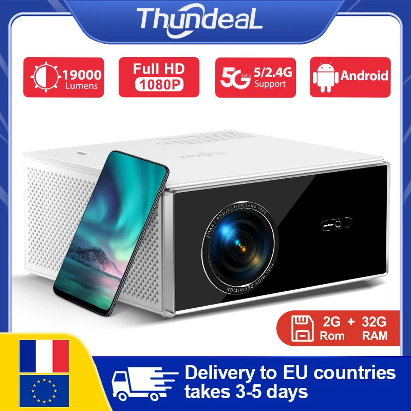 ThundeaL TDA7W Full HD 1080P proyector 4k Android 13,0 2G 32G WiFi 6 ...