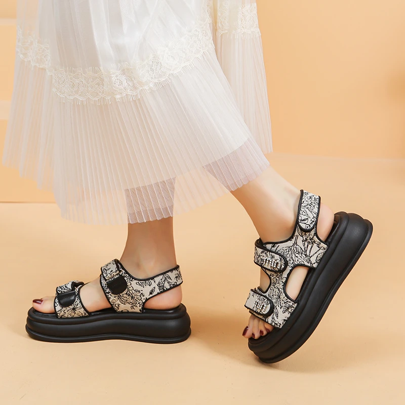 Print-Random-Platform-Flats-Women-Sandals-Shoes-2024-Summer-New-Trend ...