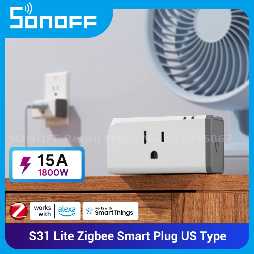 SONOFF-S31-Lite-Zigbee-Smart-Socket-15A-US-Type-Smart-Plug-Remote-Voice ...