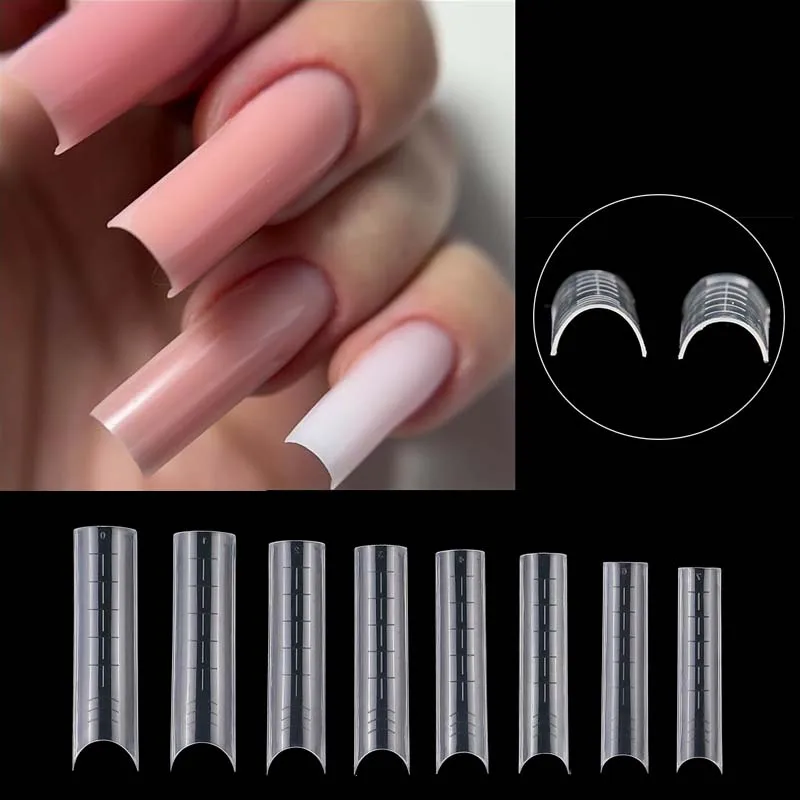 Poly Nail Gel Nail Forms Molds Full Cover Arch Square Dual Nail Forms ...