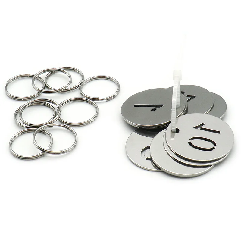 10PCS Stainless Steel 30mm Round Number Labels Hollow Out Number Plates ...