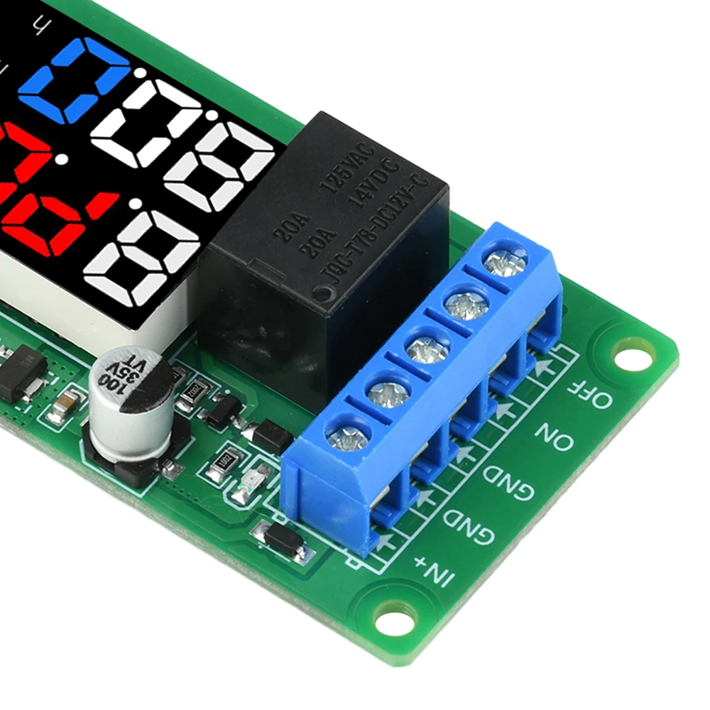 Módulo de relé de retardo LED T2101 DC12V modo Dual 1 canal normalmente ...