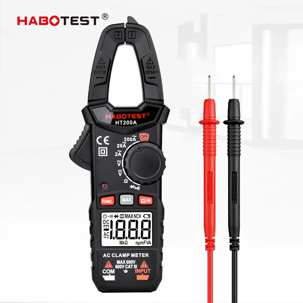 HABOTEST-2000-Counts-Digital-Clamp-Meter-HT200A-AC-Current-Multimeter ...