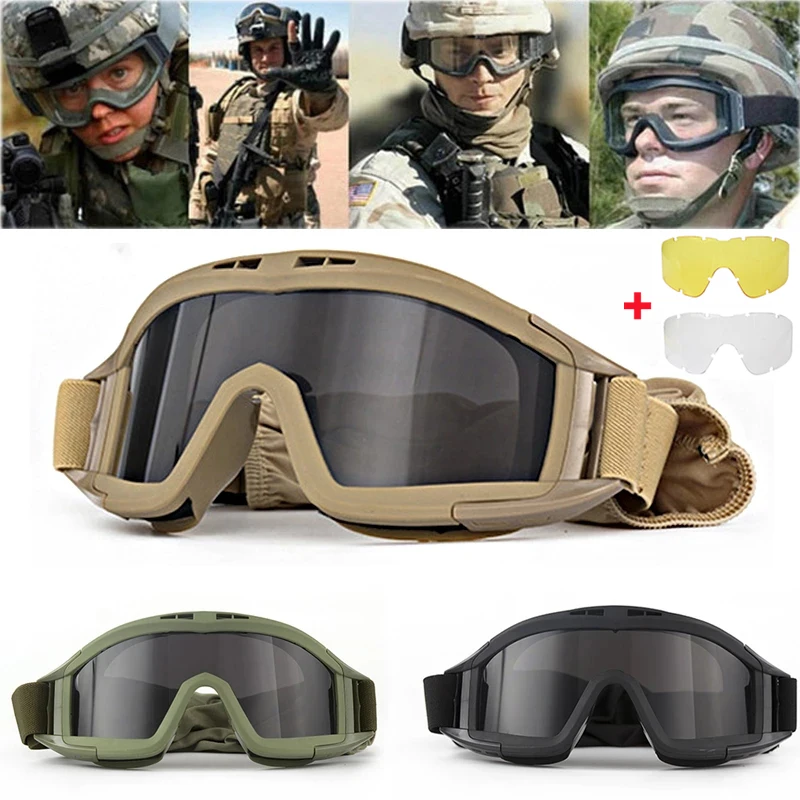 3-Lens-Airsoft-Military-Tactical-Goggles-Outdoor-Windproof-Dustproof ...