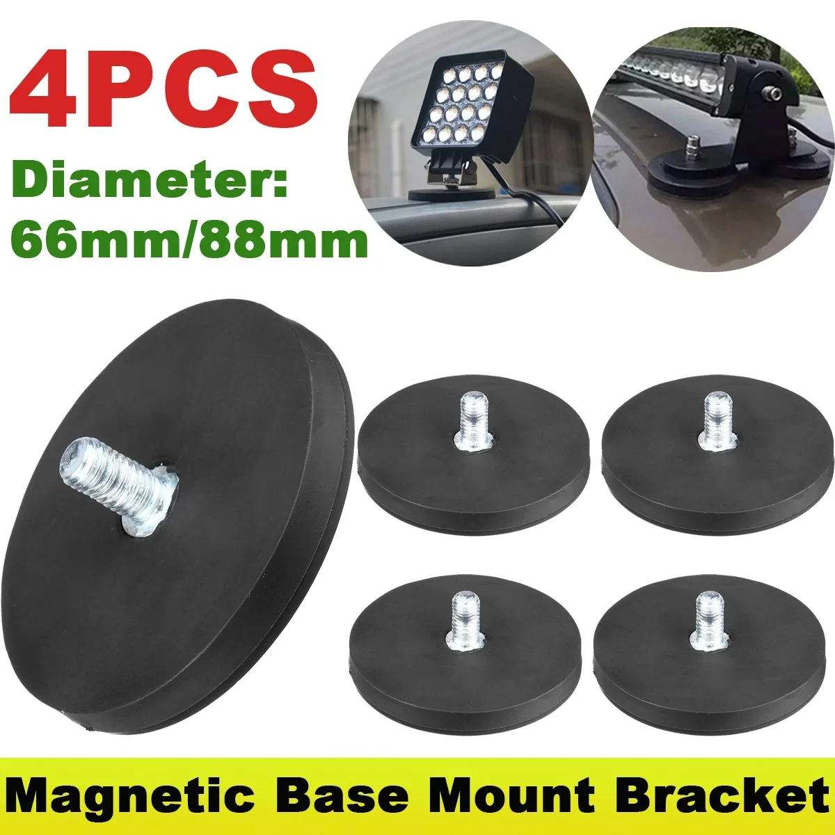 4-2PCS-M8-M10-Bolt-Magnetic-Base-Mount-Bracket-Clamp-LED-Work-Light-Bar ...