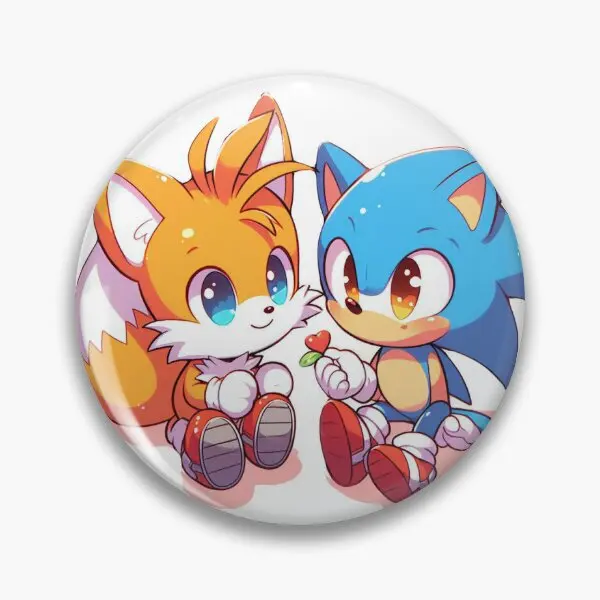 Kid Sonic And Tails Soft Button Pin Brooch Decor Hat Jewelry Badge ...
