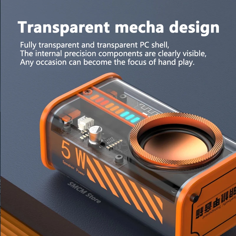 K07 Transparent Mecha Wireless Bluetooth Speaker Sound Light Rhythm ...