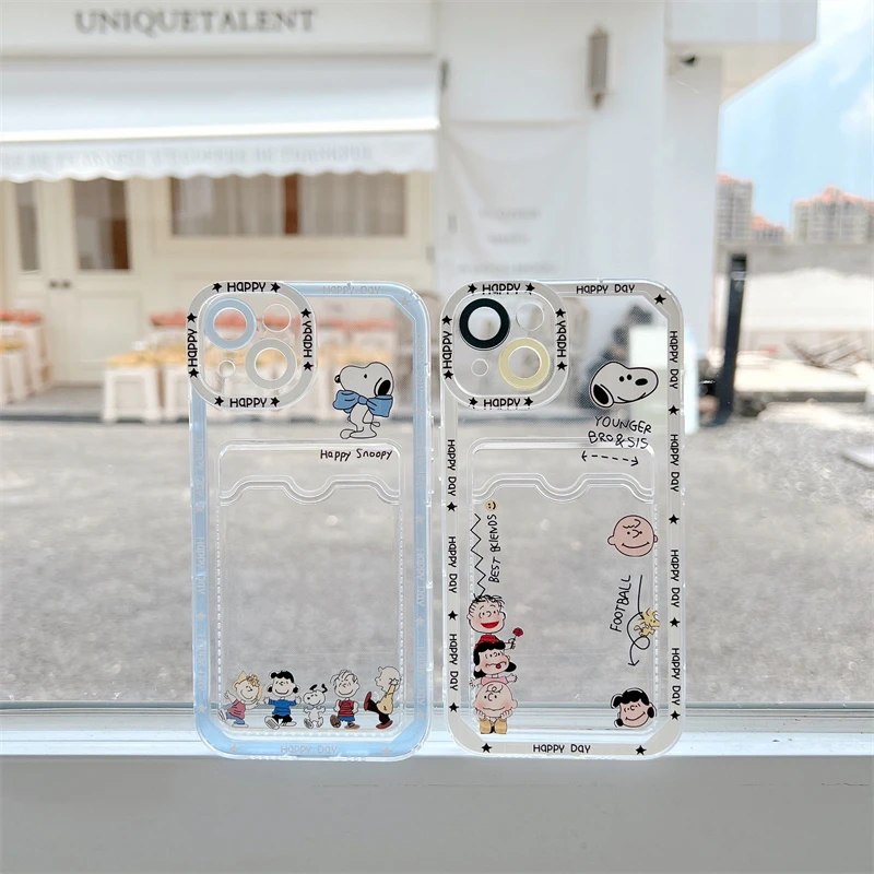 Kawaii Peanuts Comic Snoopy Cartoon Transparent Phone Case For iPhone ...