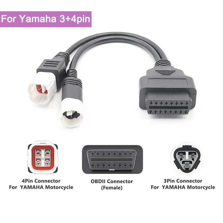 3 pin 4 pin Plug Detect Line For Yamaha Motorcycle 3pin/4pin OBD ...