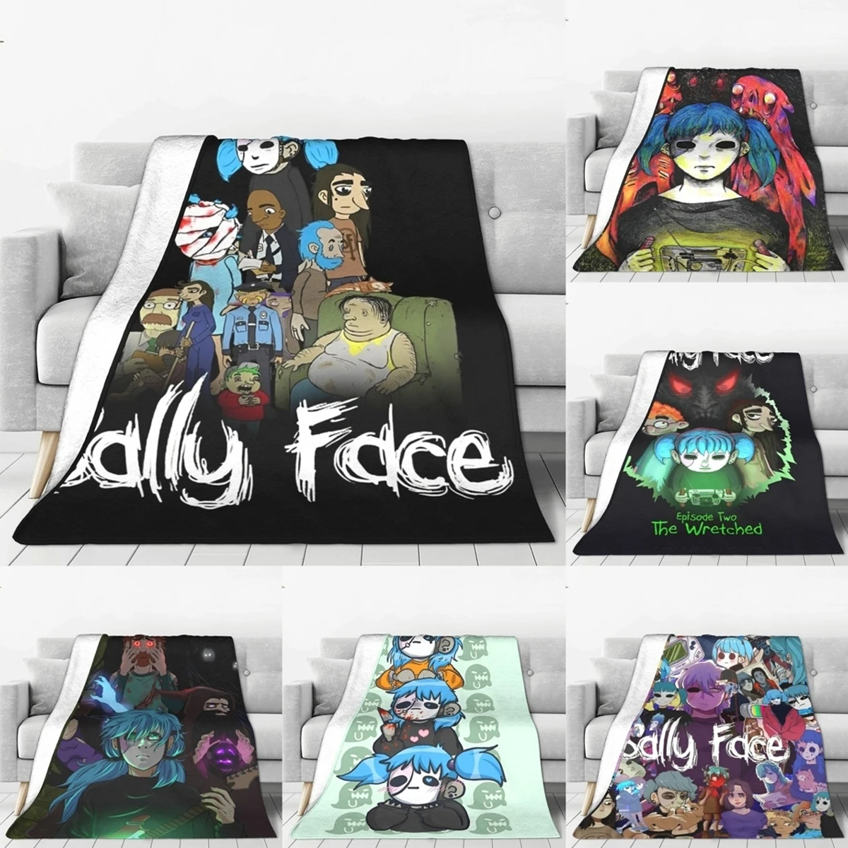Sally Face Game Anime SF Blanket Coral Fleece Plush Horror Sal Fisher ...