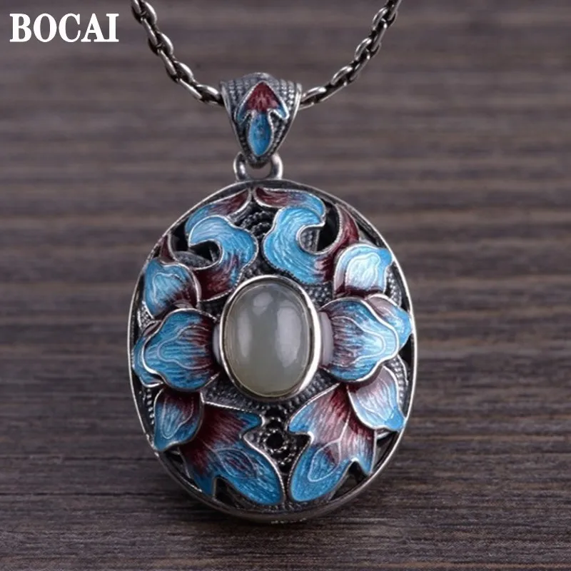 2020 New Real S925 Silver Pendant Woman Burning Blue Craft Fashion ...