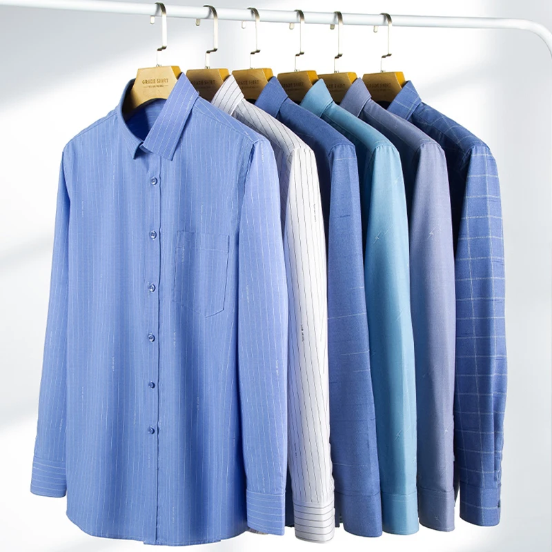 Men-s-Bamboo-Fiber-Shirts-Fashion-iron-Free-Care-Free-Slim-Stretch ...
