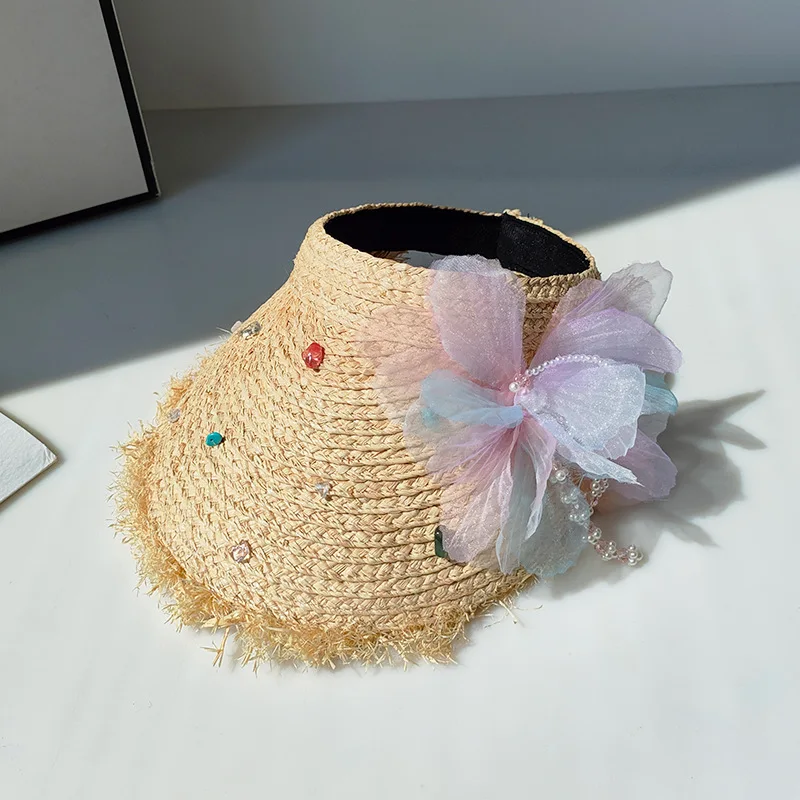 202405-yy-lele-ins-chic-summer-raffia-grass-Handsewn-Colored-Stone ...