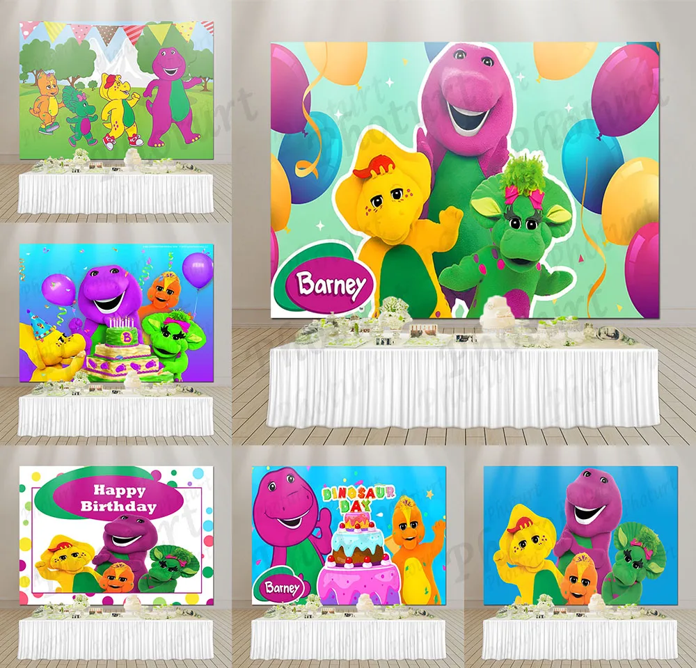Cute Muppets Barney Dinosaur Backdrop: The Ultimate Barneys Birthday ...