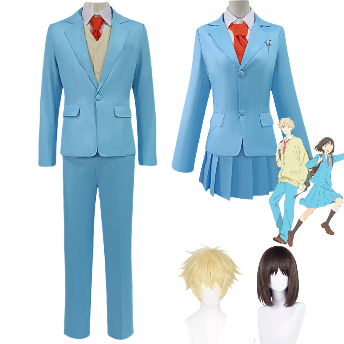 Anime-Skip-and-Loafer-Iwakura-Mitsumi-Shima-Sousuke-Cosplay-Costume-Wig ...
