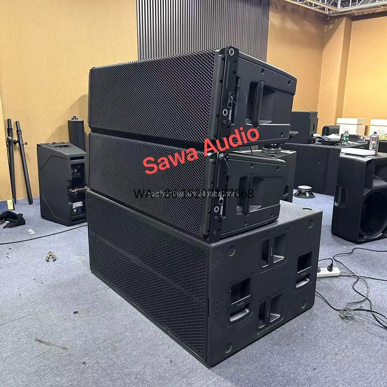HDL 50A 4K Dual 12 Inch 3 Way Active Line Array Speaker Dj Powered ...