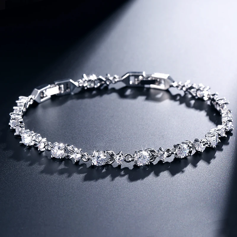 Uilz-Luxury-Oval-Zirconia-Crystal-Leaf-Bracelet-Bangles-with-Silver ...