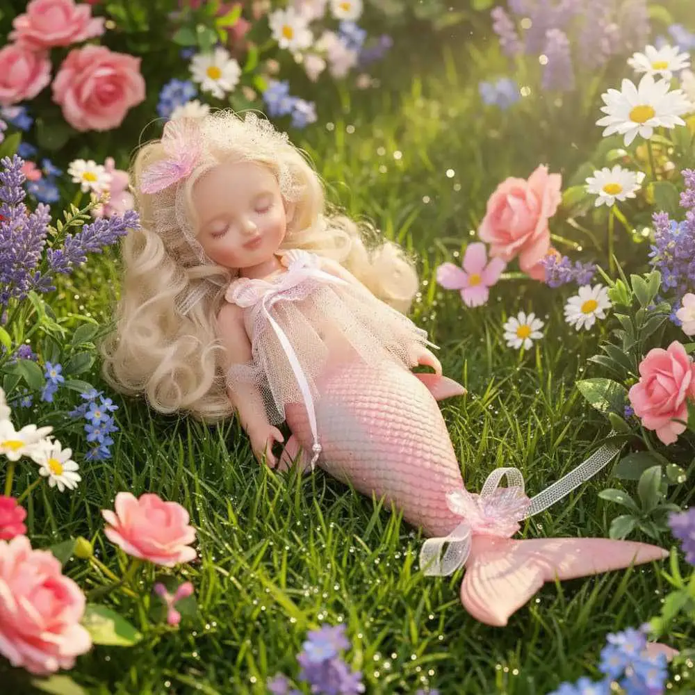 25cm 10 inch Real Soft Silicone Reborn Mermaid Doll Toy for Kids ...