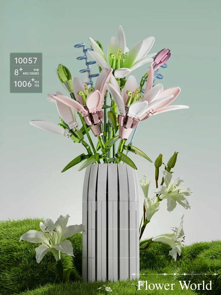 Building-blocks-flower-bouquet-Rose-eternal-flower-creative-Christmas ...