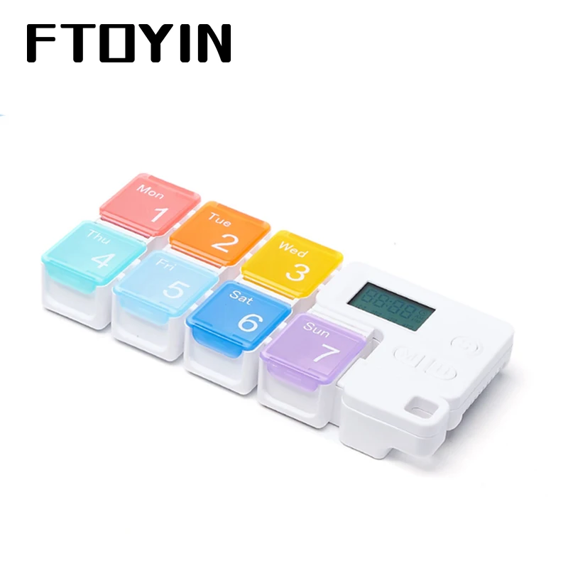 Smart Electronic Alarm Clock Pill Cases Medicine Organizer Pill Box 3/5 ...