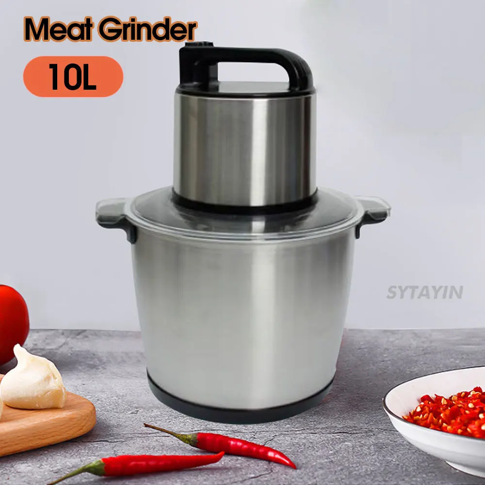 Stainless Steel 10L Electric Chopper Meat Grinders 1500W Food Processor ...