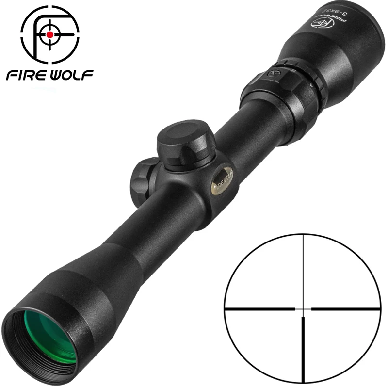 FIRE WOLF 4X32 AOE Rifle Scope with Red Green Illuminated Cross Hunting ...
