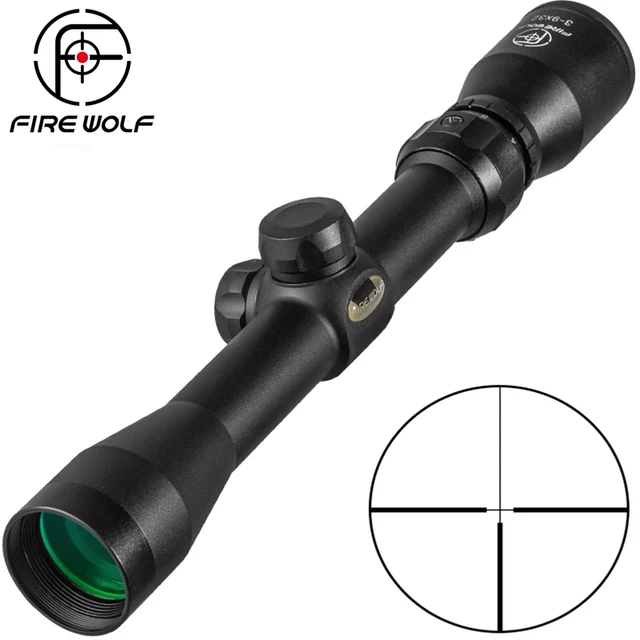 FIRE WOLF 4X32 AOE Rifle Scope with Red Green Illuminated Cross Hunting ...