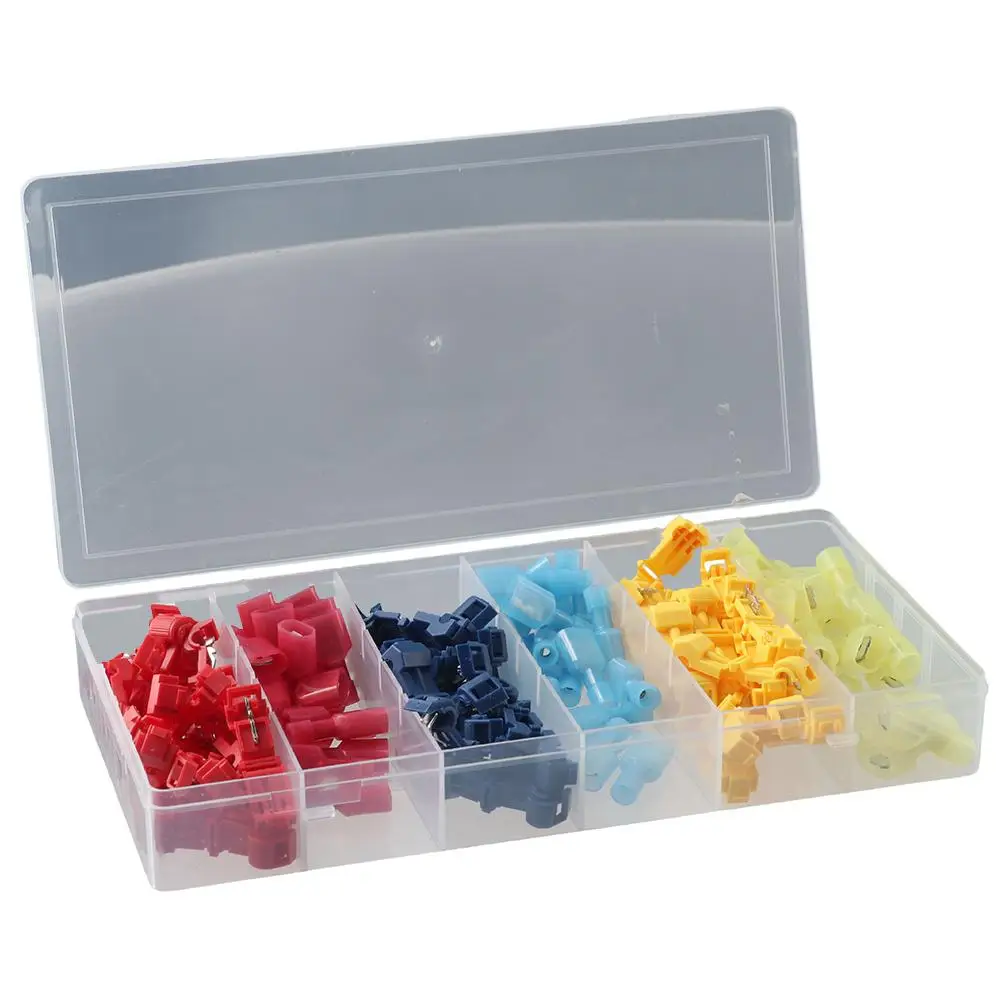 120Pcs-T-Tap-Wire-Splice-Connectors-Nylon-Insulated-Terminals-T-Tap ...