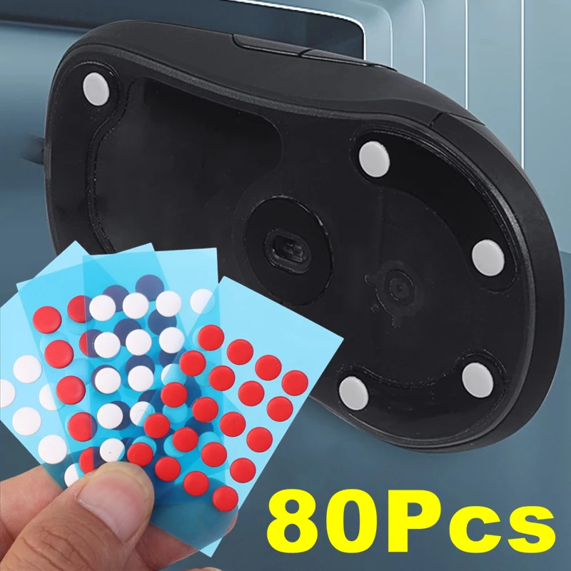 20-80Pcs Small Round Dot PTFE Mouse Skates DIY Mice Glide Feet ICE ...