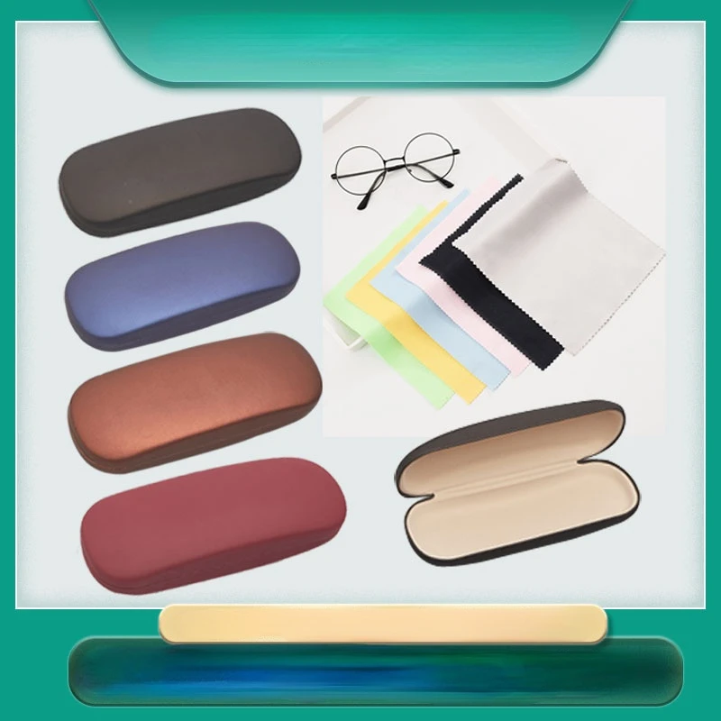 Unisex Leather Glasses Case Hard Frame Waterproof Eyeglass Case ...