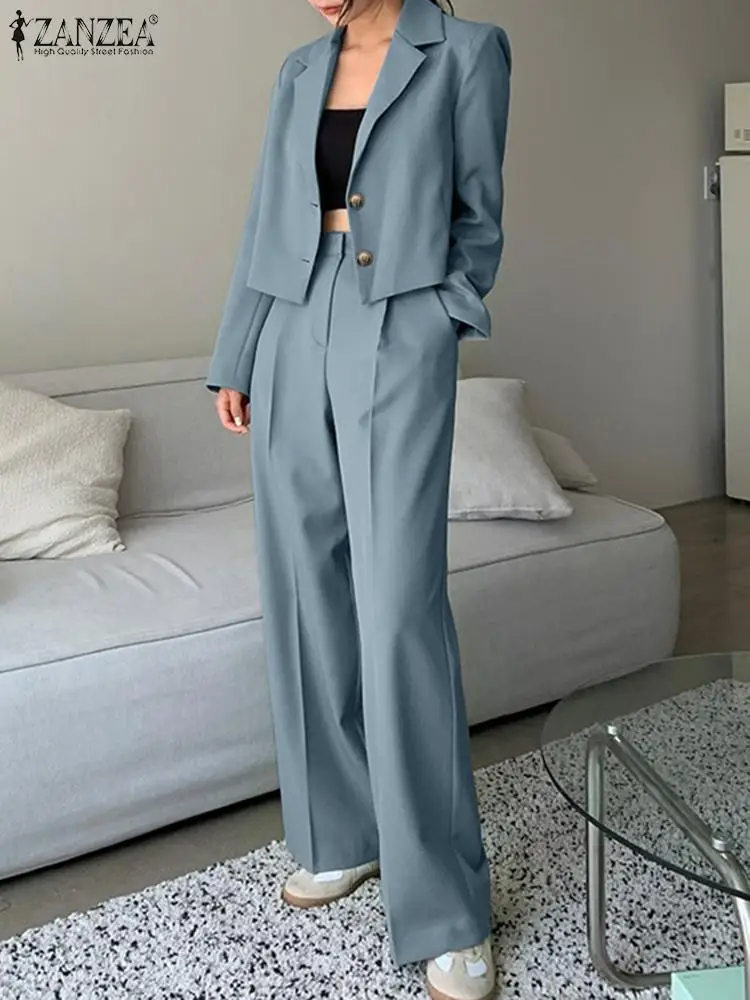 Fashion-Blazer-Suits-Women-Elegant-Long-Sleeve-Tops-Wide-Leg-Pants-Sets ...