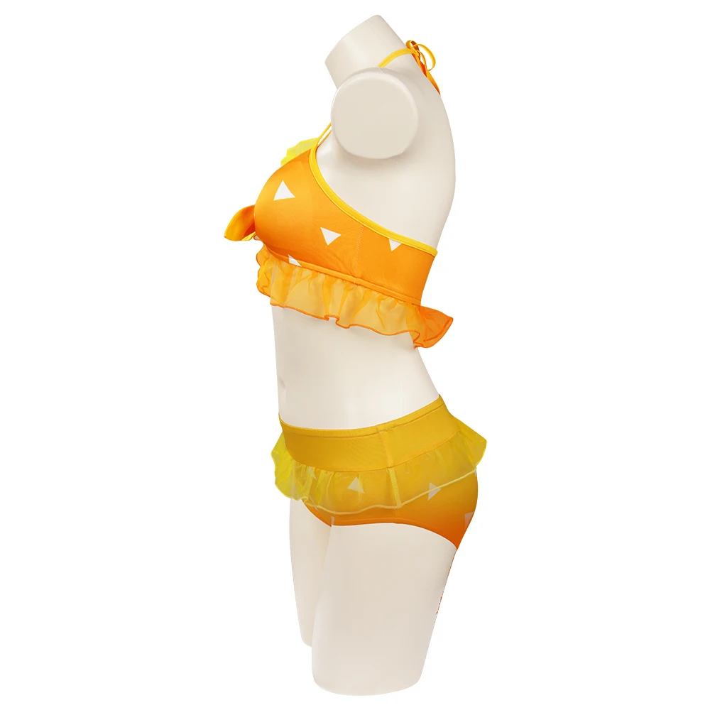 Demon Slayer Agatsuma Zenitsu Swimsuit Cosplay Costume - AllCosplay.com