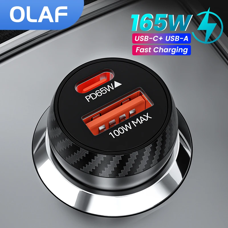 Olaf 165W QC3.0 USB C Car Charger PD Type C Super Fast Charging Car ...