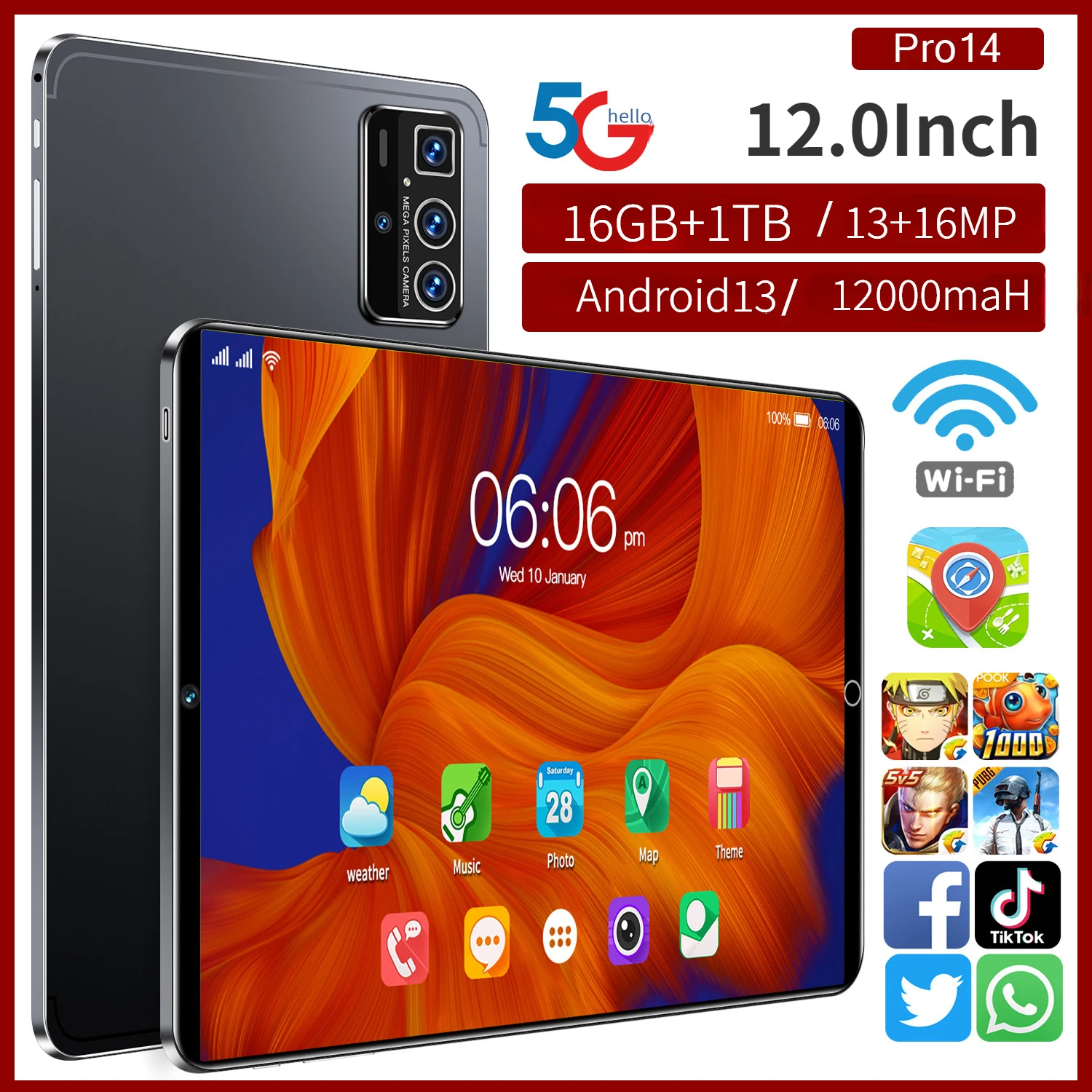 Originele-12Inch-Pro14-Tablet-Pc-Android-14-Tablet-16Gb-1T-12000Mah-5G ...