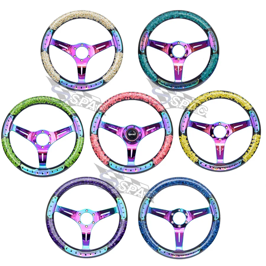 14inch-Handmade-Acrylic-Flower-Steering-Wheel-7-Color-JDM-Racing-Car ...