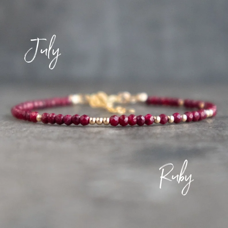 Ruby-Bracelet-Ruby-Birthstone-Jewelry-Gemstone-Bracelet-July-Birthstone ...