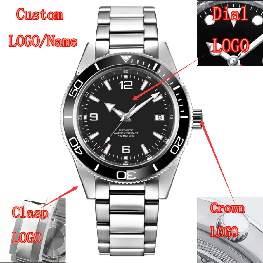 Custom watch logo for man Automatic high quality 41mm NH35 Mechanical ...